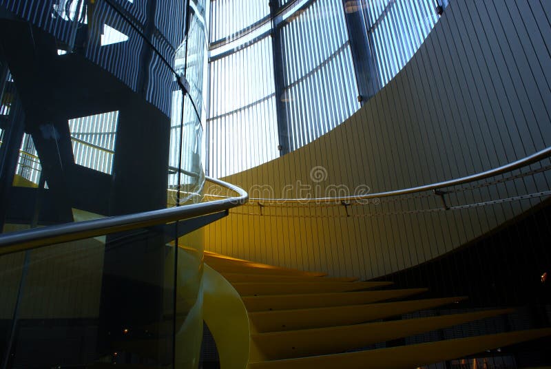Abstract yellow stairs stock photo. Image of metal, contemporary - 58921632