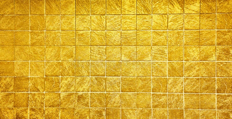 Abstract Yellow Stamp Concrete Floor in Grid Pattern. Printed Gold ...