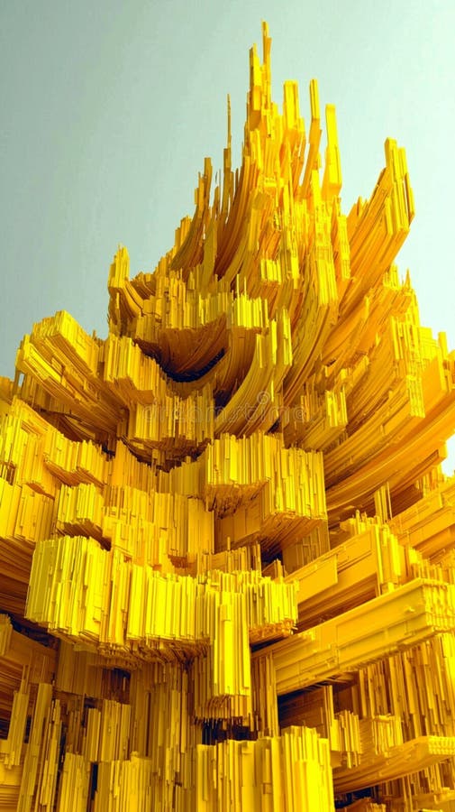 Abstract Yellow Structure Forming Complex Geometric Pattern Stock ...