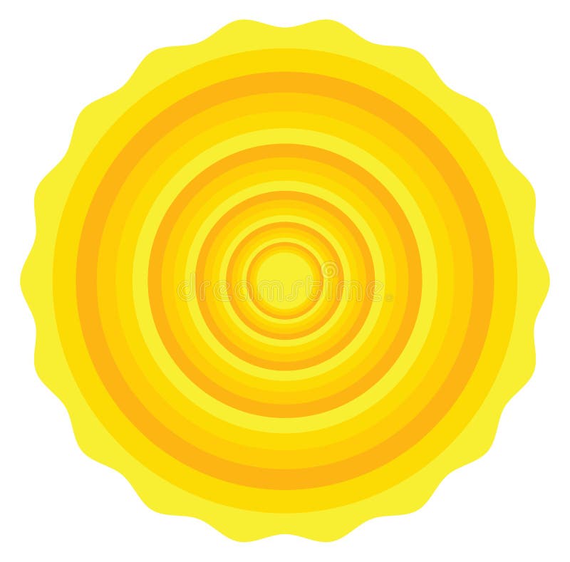 Abstract Yellow Sun Illustration. Stylized Yellow Sunburst Graphic ...