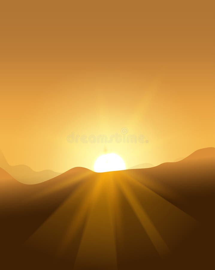 Abstract Yellow Sunset with Defocused Lights Stock Vector ...