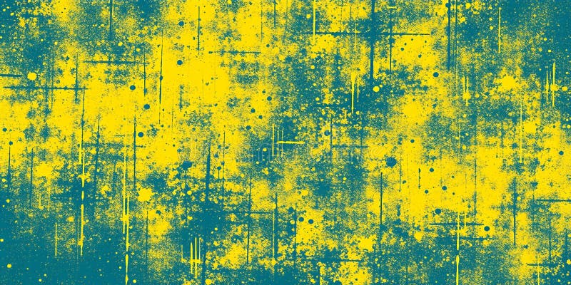 Abstract Yellow and Teal Splatter Pattern Stock Illustration ...