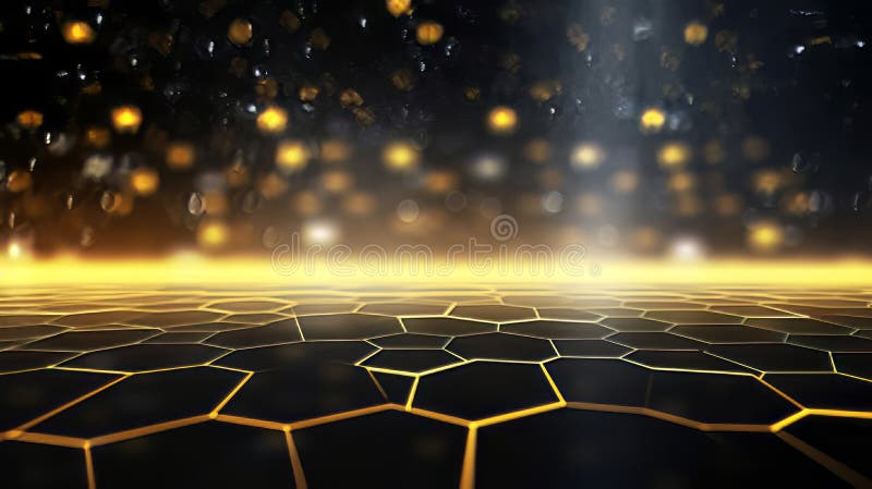 Abstract Yellow Technology Hexagonal Background Stock Image - Image of ...