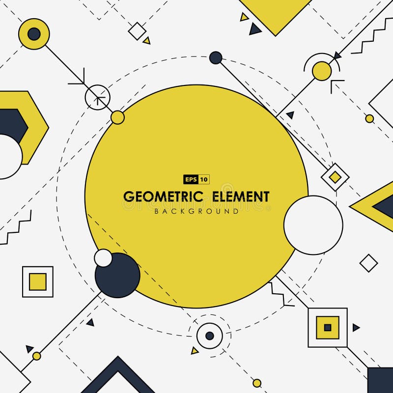 Abstract Yellow Trendy Design of Geometric Elements Artwork Decorate on ...
