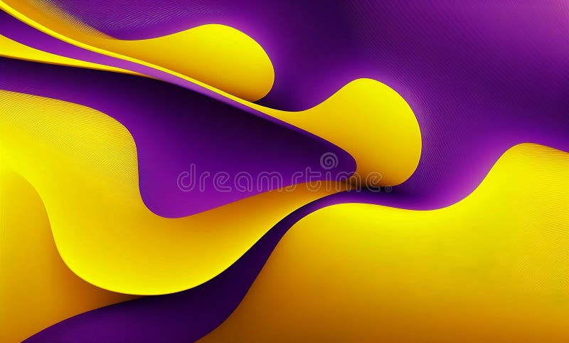 Abstract Yellow and Violet Background, Wallpaper of Waves, Veils ...