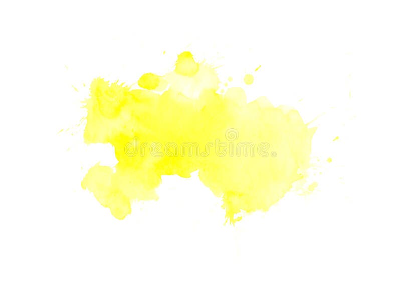 Abstract Yellow Watercolor Splash Background. Art by Painted Image ...