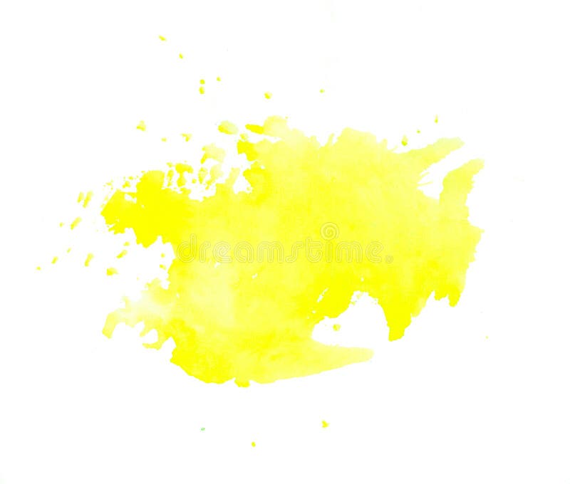 Abstract Yellow Watercolor Splash Background. Art by Painted Image ...