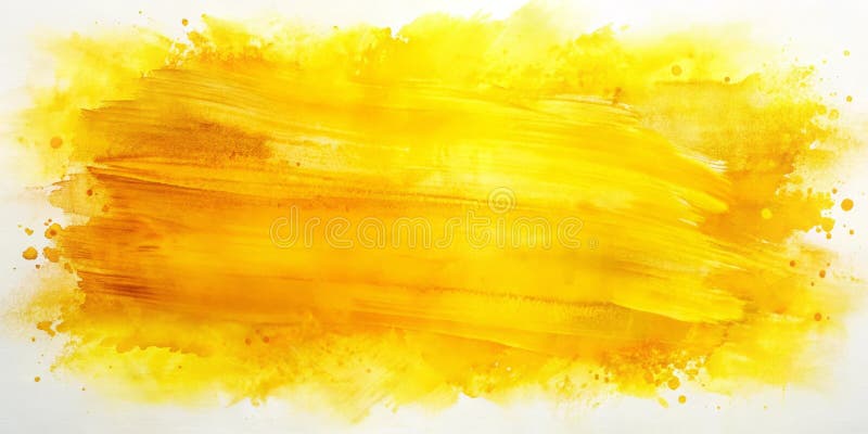 Abstract Yellow Watercolor Wash Background Texture with Brush Strokes ...