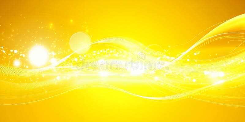 Abstract Yellow Wave Background Bright Shiny Glowing Energy Design ...