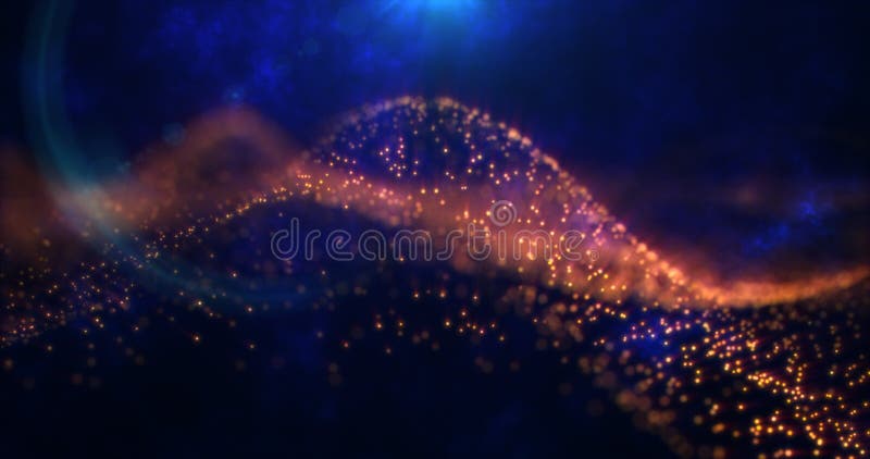 Abstract Yellow Waves from Particles and Energy Magical Dots with Glow ...