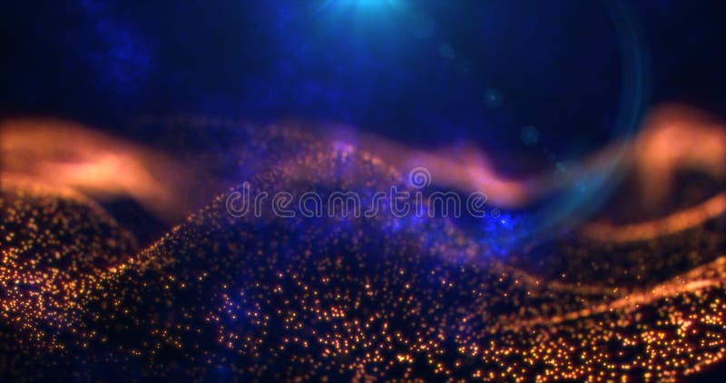 Abstract Yellow Waves from Particles and Energy Magical Dots with Glow ...