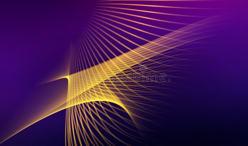 Abstract Yellow Wavy Shape on Purple Dark Design Stock Vector ...