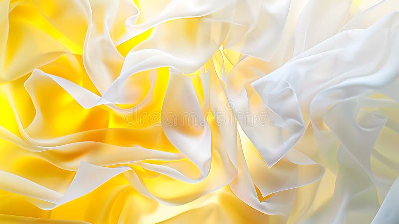 Abstract Yellow and White Flowing Fabrics - Bright and Airy Background ...