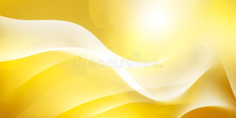 Abstract Yellow and White Wave Design with Smooth Gradient and Flowing ...