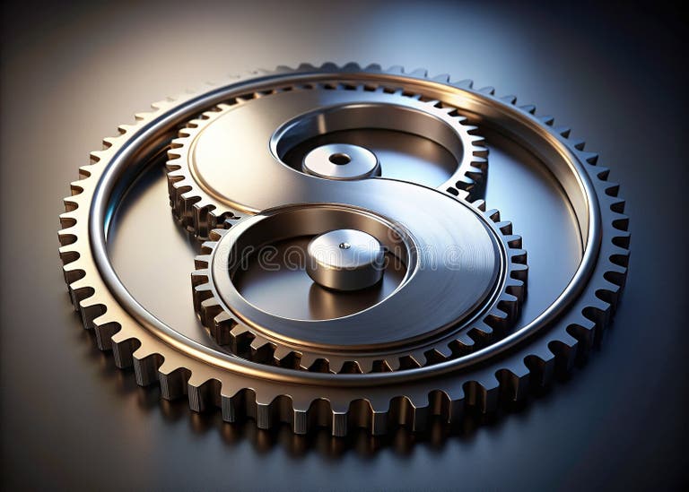 Abstract Yin Yang Gear Design a Visual Representation of Balance and ...