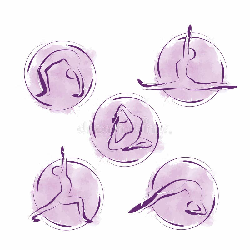 Abstract yoga poses stock vector. Illustration of sport - 97811055