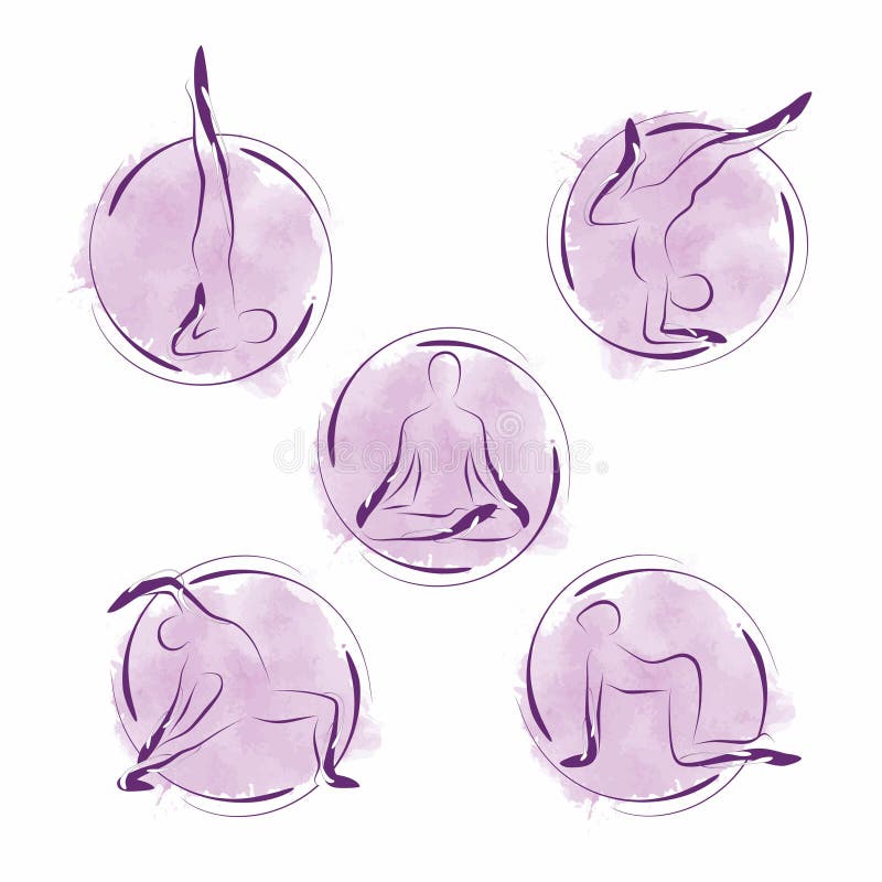 Abstract yoga poses stock vector. Illustration of workout - 97812473