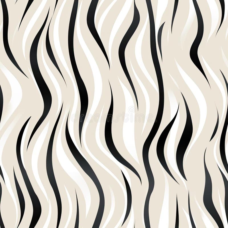 Abstract Zebra Pattern with Flowing Silhouettes and Wavy Lines (tiled ...
