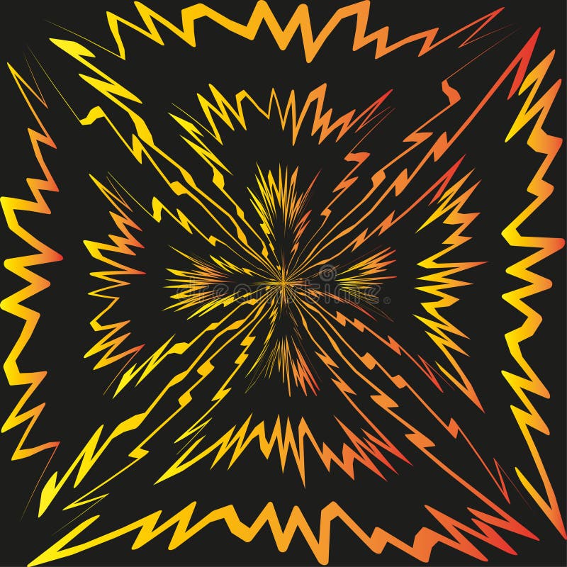 Abstract Zigzag Explosion. Dynamic Starburst Pattern. Chaotic Ray ...