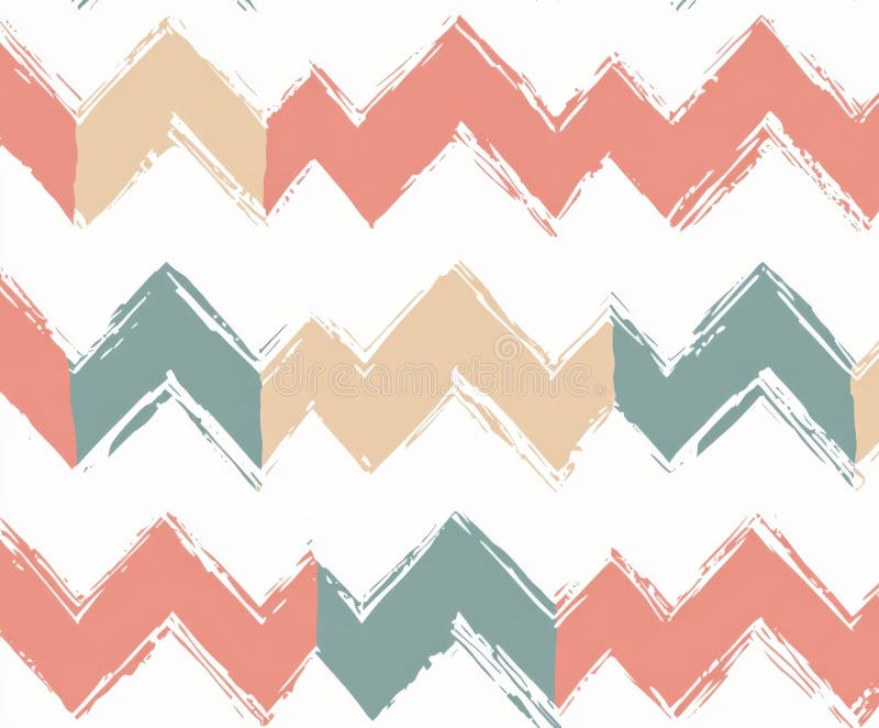 Abstract Zigzag Pattern Design in Soft Pastel Colors on White ...