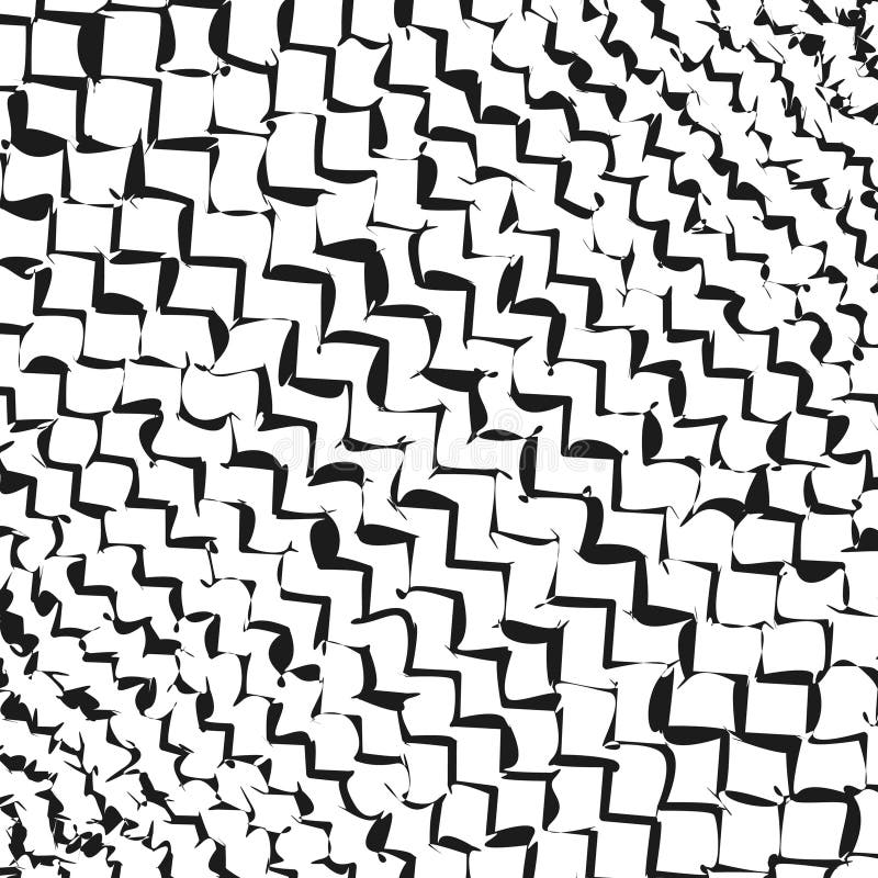 Abstract Zigzag Pattern. Distorted Texture Vector. Black White Graphic ...