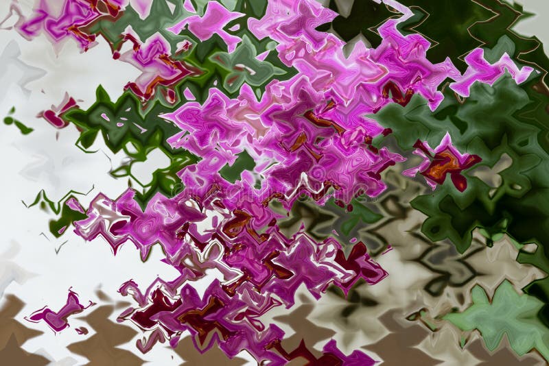 Abstract Zigzag Pattern with Wave on Floral Theme. Artistic Image ...