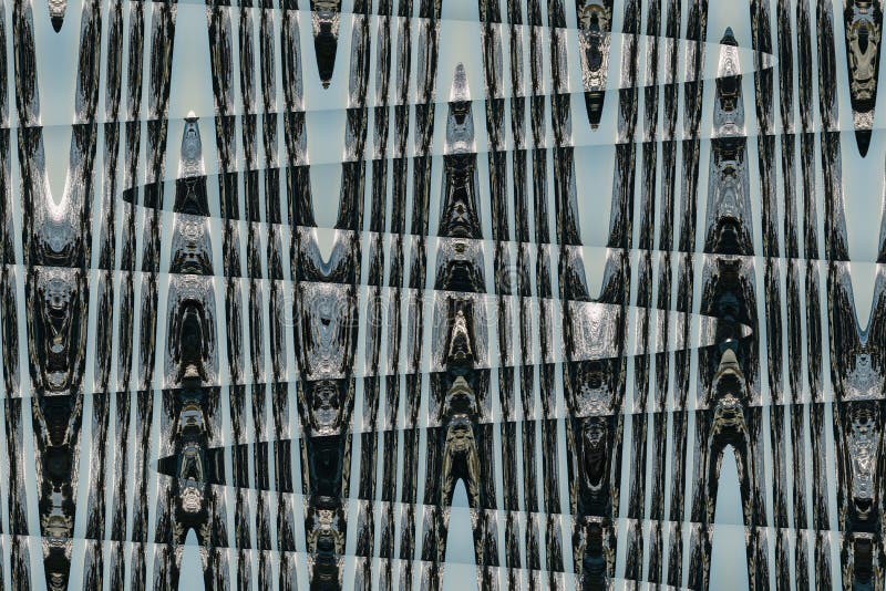 Abstract Zigzag Pattern with Waves in Blue, Gray, Black Tones. Artistic ...