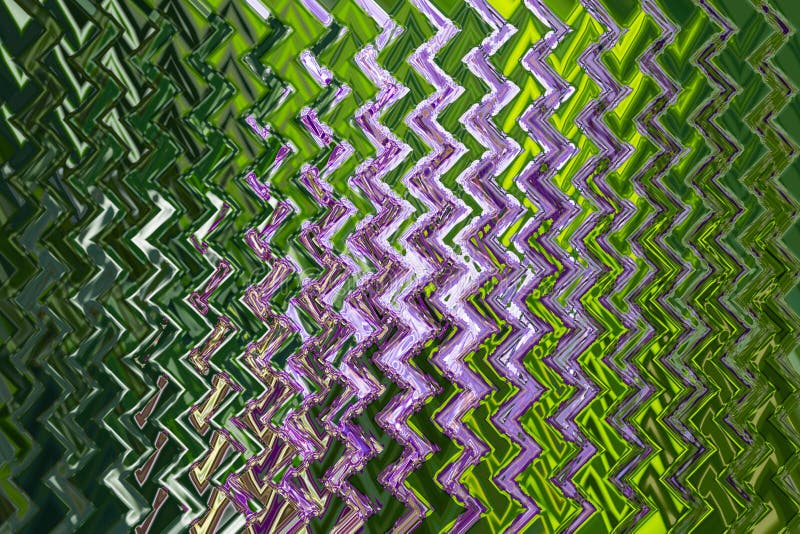 Abstract Zigzag Pattern with Waves in Purple and Green Tones. Artistic ...