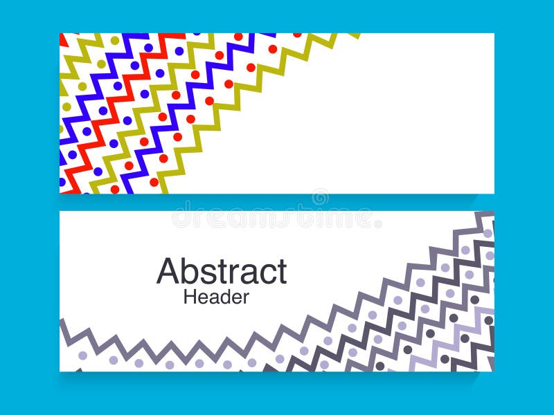 Abstract Zigzag Style Header or Banner Design Set with Space Stock ...