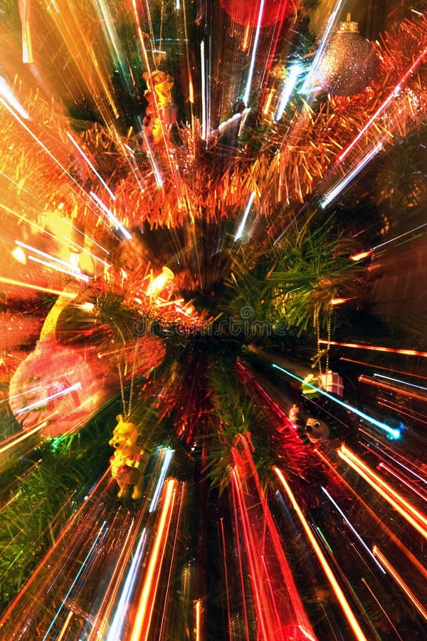 Abstract Zoomed Christmas Tree Stock Photo - Image of colourful, blur ...