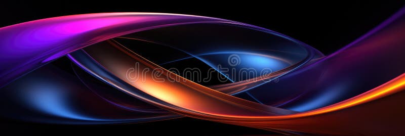 Abstractcircle Shape Purple Orange Green Colours on Black Background ...