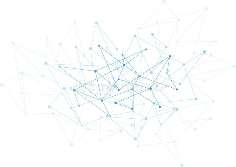 Abstracte Achtergrond Met Blauwe Punten En Netto Vector Illustratie ...