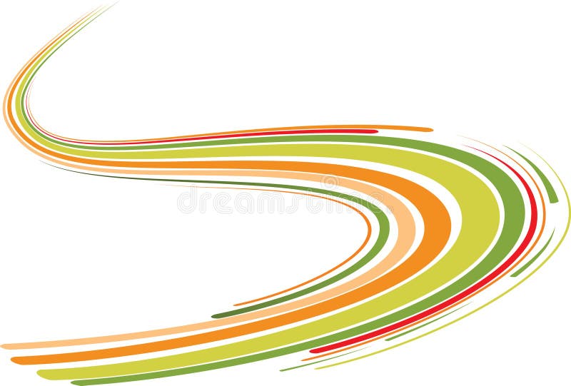 Groene En Oranje Gebogen Lijnen Vector Illustratie - Illustration of ...