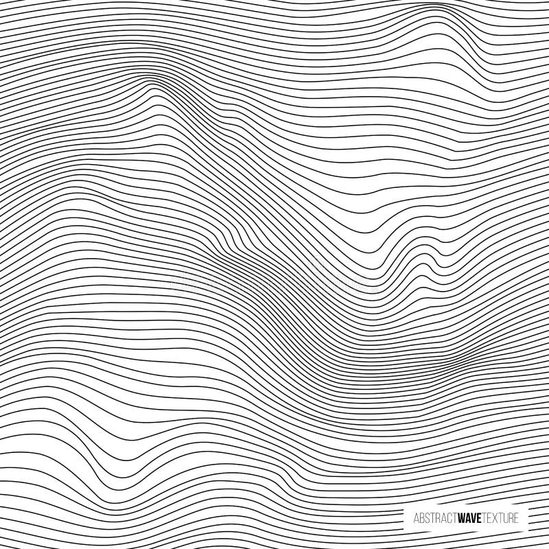 Abstracte Golftextuur Vector Zwart Lijn Golvend Patroon Vector ...