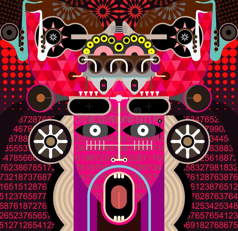 Abstracte Grafische Kunst - Vectorillustratie Vector Illustratie - Illustratie bestaande uit ...