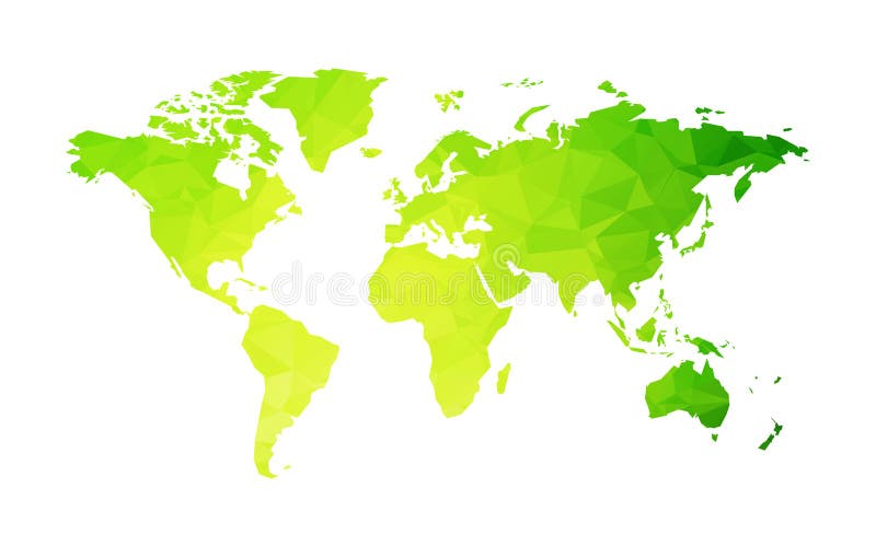 De Groene Geometrische Aarde Van De Bollen Vector Vastgestelde Wereld ...