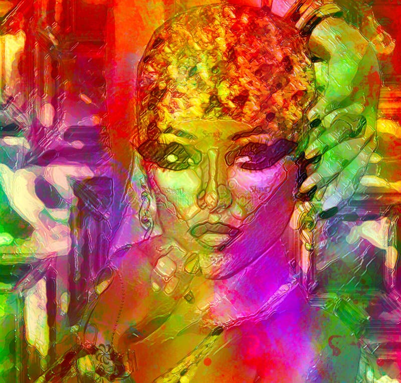 Abstracte Kunst, Het Effect Van Het Het Gezichtsgel Van De Vrouw Stock ...