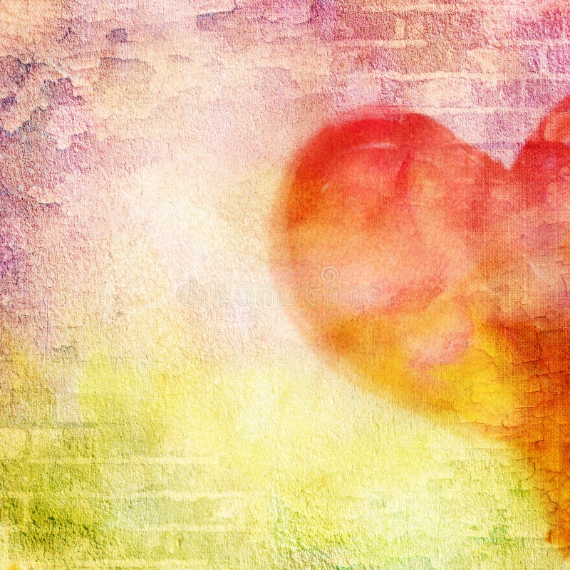 Abstracte Muur, Baksteen, Gebarsten Verf En Hart. Stock Foto - Image of ...