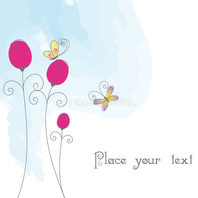 Abstracte Rood Nam De Kaart Van De Vlindergroet Toe Vector Illustratie ...