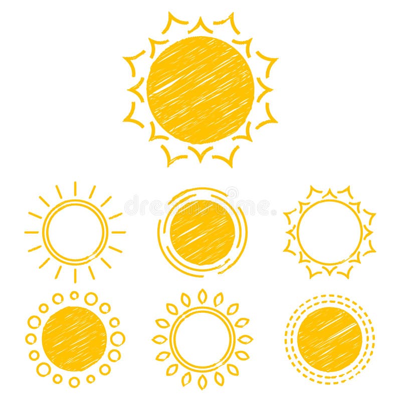 Abstracte Symbolen Van De Zon Vector Illustratie - Illustration of ...
