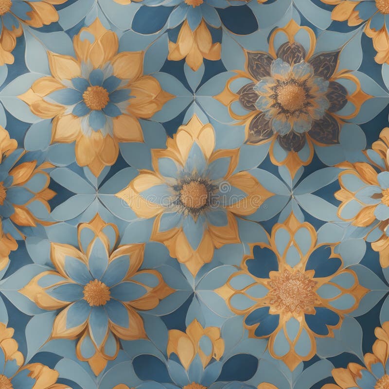 Abstracted Flower Shapes Modern Tile Pattern Generated by Ai Stock ...