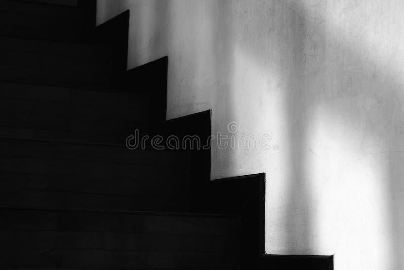 Abstracted Light and Shadow on the Wall Next To the Stairs Stock Image ...