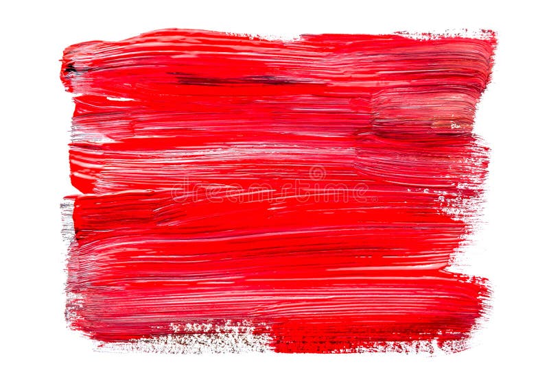 Abstraction for Background, Rectangular Pattern with Red Paint on White ...