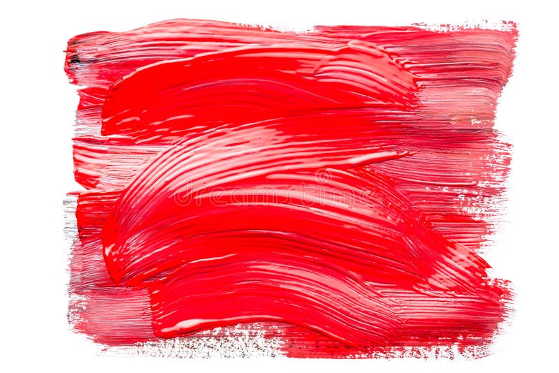 Abstraction for Background, Rectangular Pattern with Red Paint on White ...