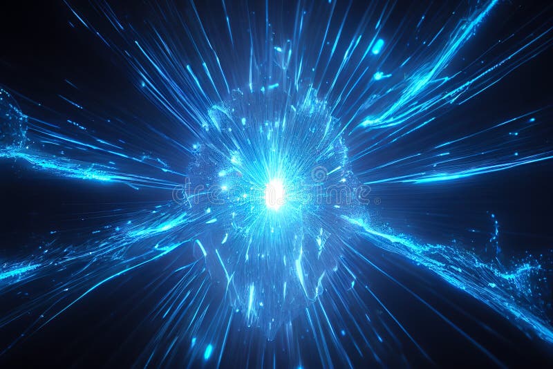 Abstraction Blue Energy Bursts Background. Generative AI Stock Photo ...