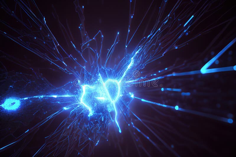 Abstraction Blue Energy Bursts Background. Generative AI Stock ...