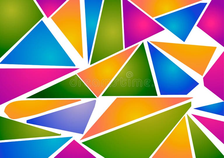 Abstraction. Blue, Green, Orange and Pink Triangles Stock Vector ...