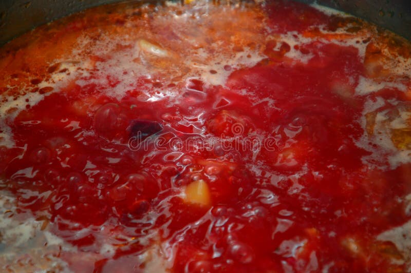 Abstraction. the Boiling Broth. Soup Stock Image - Image of orange ...