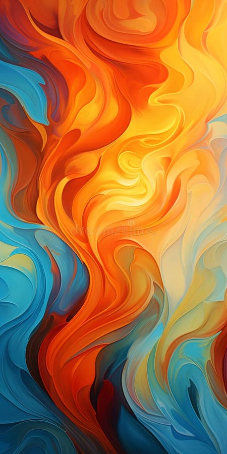 The Abstraction of Bright Colors Merging in Fire Vortices on Canvas ...