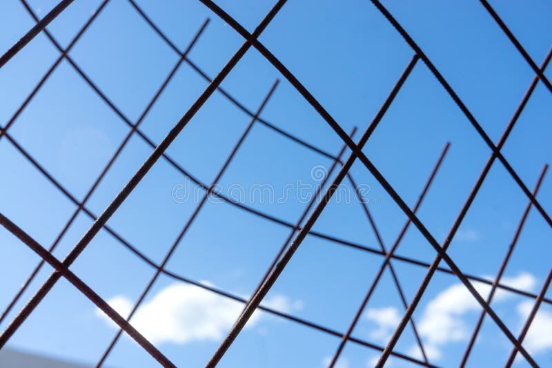 Abstraction Building Reinforcement on a Background of Blue Sky Stock ...